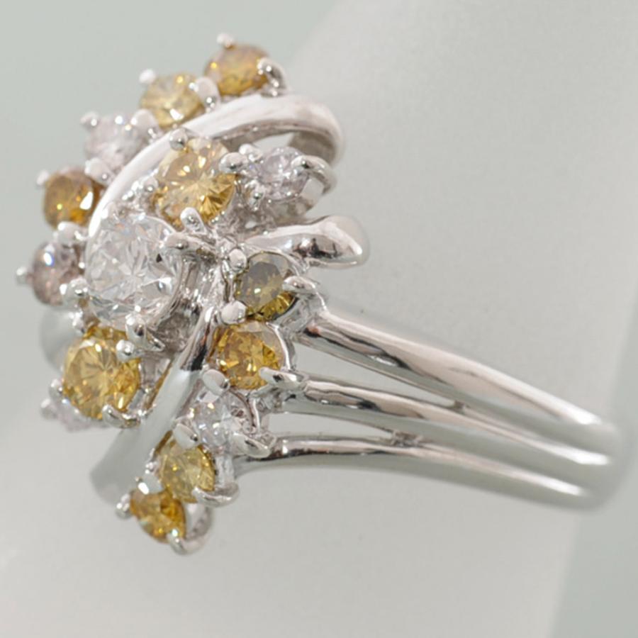【C02】 Pt900 プラチナ ダイヤモンド イエローダイヤ 1.17ct デザイン リング 指輪 中古品仕上げ済み 18号 : りゅうせい - 通販 - Yahoo!ショッピング