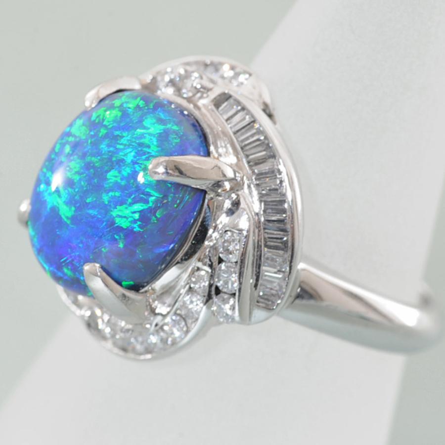 【C18】 Pt900 プラチナ 天然ブラックオパール 5.31ct メレダイヤ0.80ct リング 指輪 中古品仕上済 12号 鑑別書付 : りゅうせい - 通販 - Yahoo!ショッピング