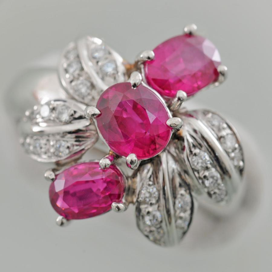 【C19】 Pt900 プラチナ 天然ルビー 3.27ct メレダイヤ 0.22ct デザイン リング 指輪 中古品仕上済 鑑別書付 12号 : りゅうせい - 通販 - Yahoo!ショッピング