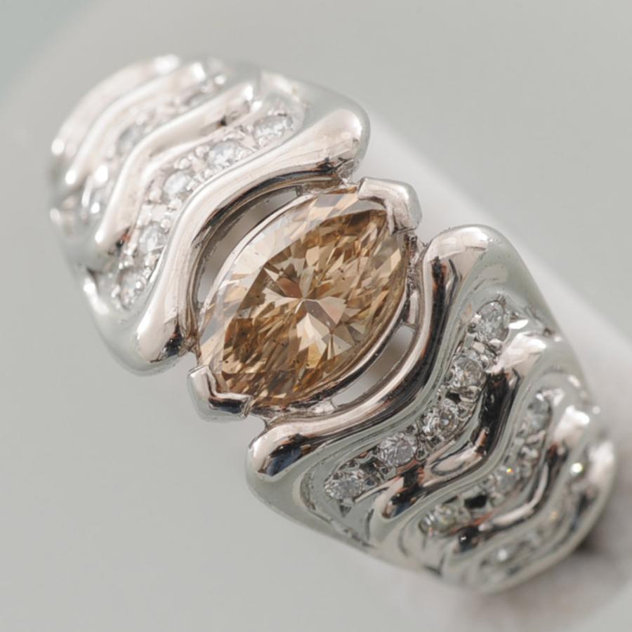 【C93】 K18WG ホワイトゴールド ブラウンダイヤ 0.88ct メレダイヤ 0.25ct リング 指輪 中古品仕上済 13号 : りゅうせい - 通販 - Yahoo!ショッピング