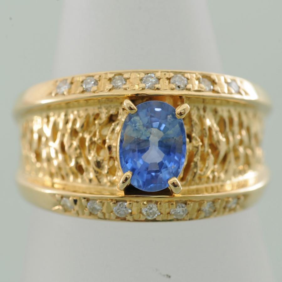 【D27】 K18 イエローゴールド 天然ブルーサファイア 1.04ct メレダイヤ 0.131ct リング 指輪 中古品仕上済 12号 : りゅうせい - 通販 - Yahoo!ショッピング