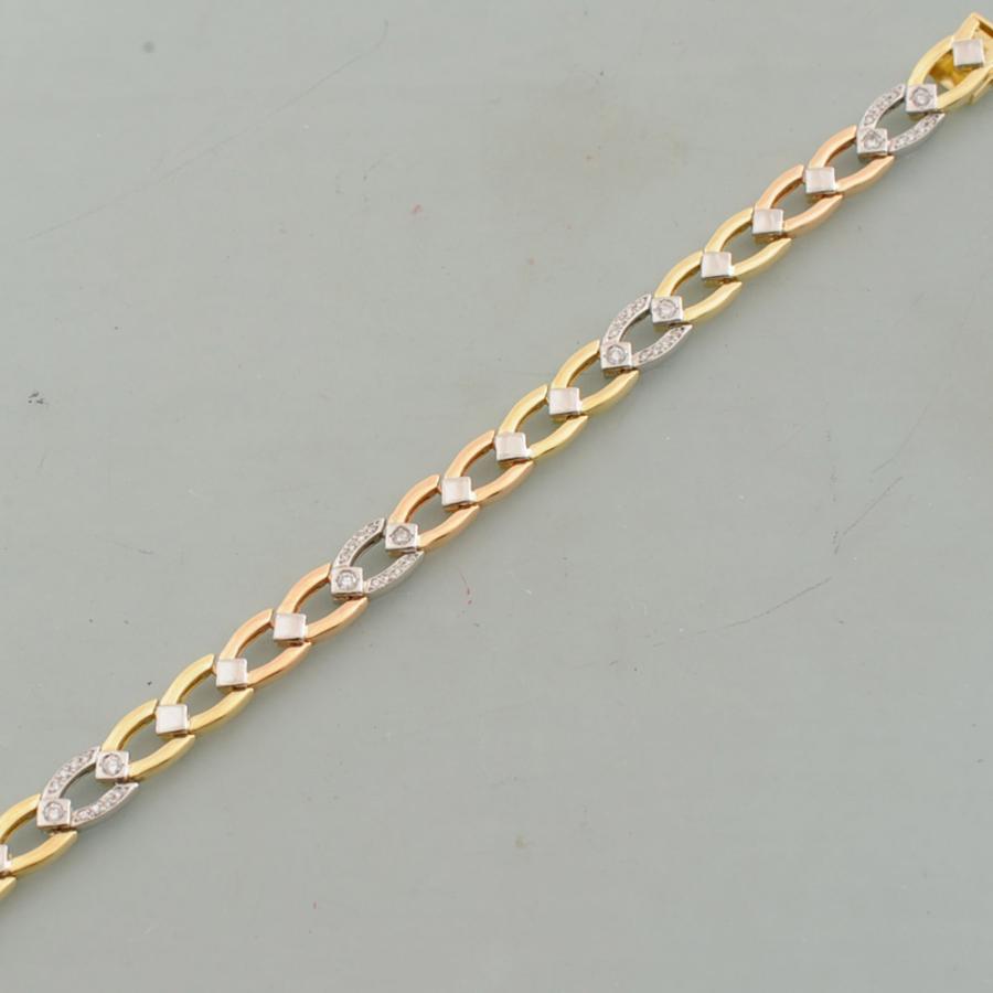 【H43】 K18 Pt850 イエローゴールド ピンクゴールド プラチナ ダイヤモンド 0.50ct デザイン ブレスレット 中古品仕上げ済み : りゅうせい - 通販 - Yahoo!ショッピング