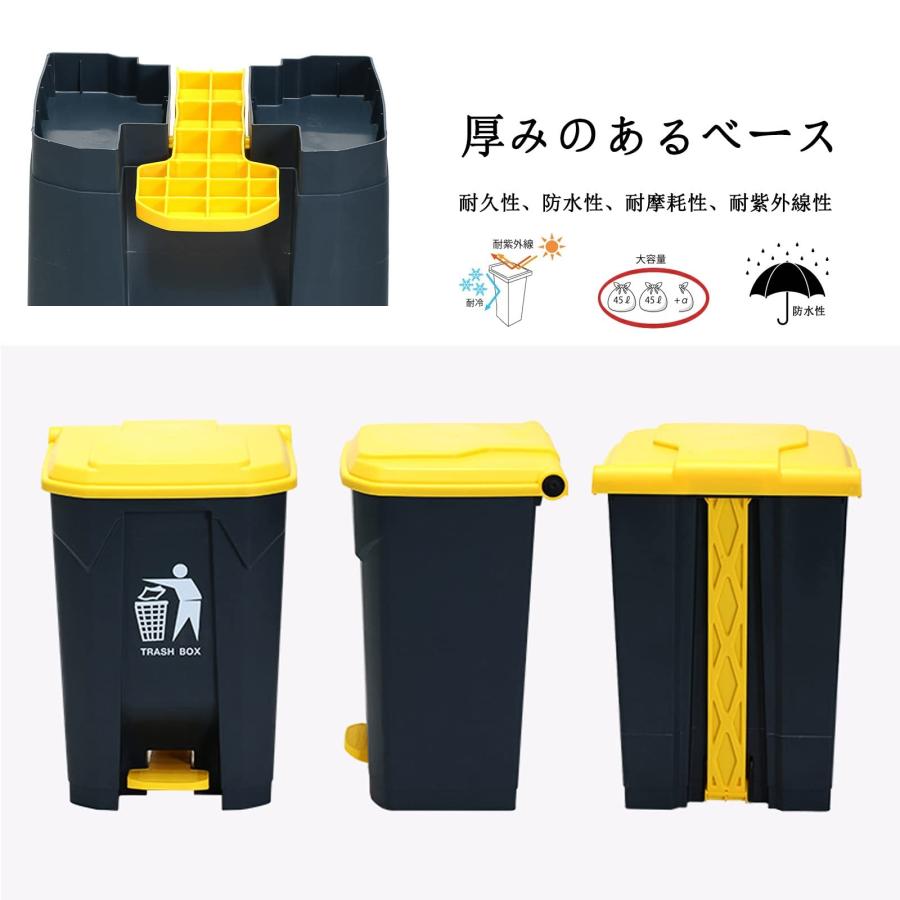 おしゃれ ゴミ箱 屋外用 ふた付き ペダル 20l 45l 80l 100l 屋外 ダストボックス 大型 ごみ箱 大容量 消臭 防臭 ペダル式 プッシュ ペダルペール 倒れない、ペダ ...