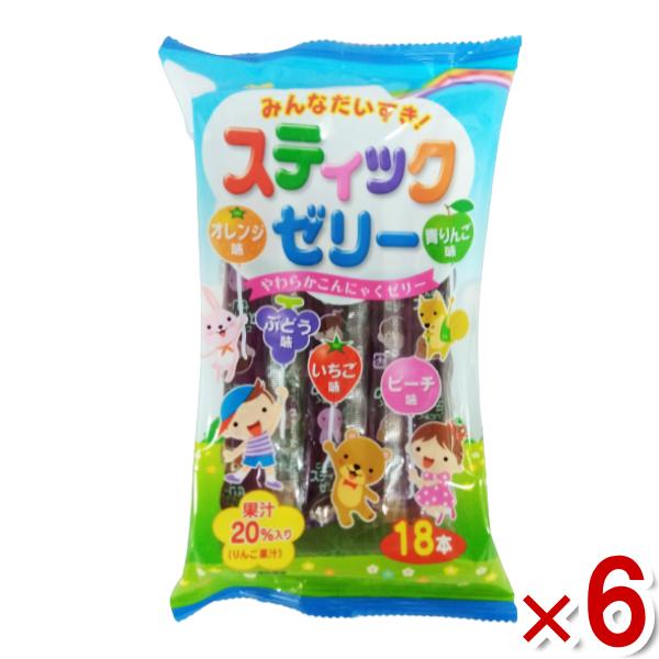 リボン みんなだいすき！スティックゼリー 18本×6入 (ゼリー デザート お菓子 おやつ 景品) (Y80) 本州一部送料無料 : ゆっくん ...