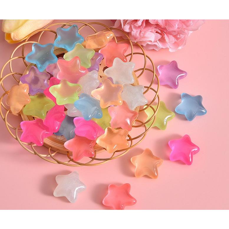 アクセサリーパーツ 光るヒトデ 夜光 蓄光 デコレーションパーツ デコ電 ハンドメイド ヘアピン アクアリウム 水槽 コケリウム スマホケース ...