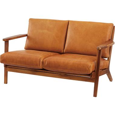 東谷 NS-621 家具 2人掛け用ソファ ハワード 色：キャメル 天然木 本革 合皮 アームレスト付き W125×D77×H74×SH40 : タカラPRO - 通販 - Yahoo!ショッピング