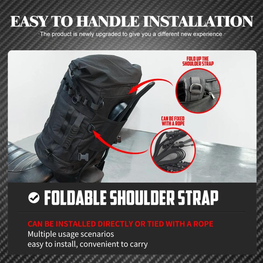 バイク 50l-85l キャリアバックパックシーシーバーバッグストラップ付き拡張可能テールラックバッグ汎用バイク : オートネクストプロ - 通販 - Yahoo!ショッピング