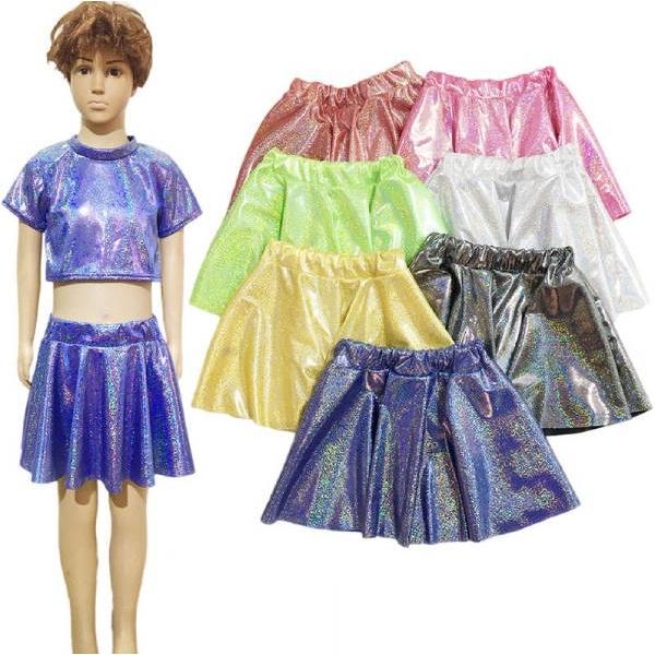 e059【ダンス衣装】ホログラム加工 メタリック ショート スカート【7色】子供 大人 男女兼用 ヒップホップ衣装 キッズダンス レッスン着 ボトムス : take-shop - 通販 ...