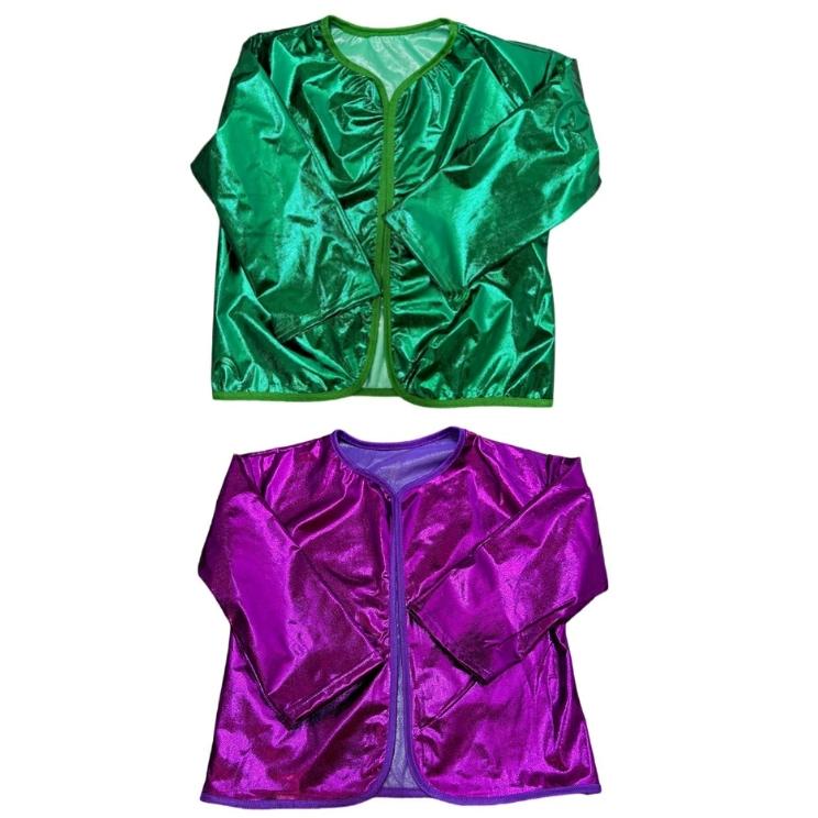e184【ダンス衣装】ブルゾンジャケット ジャンパー 長袖トップス エナメル ホログラム加工【9色・9サイズ】ラメ キラキラ メタリック キッズダンス 子供 : take-shop - 通販 ...