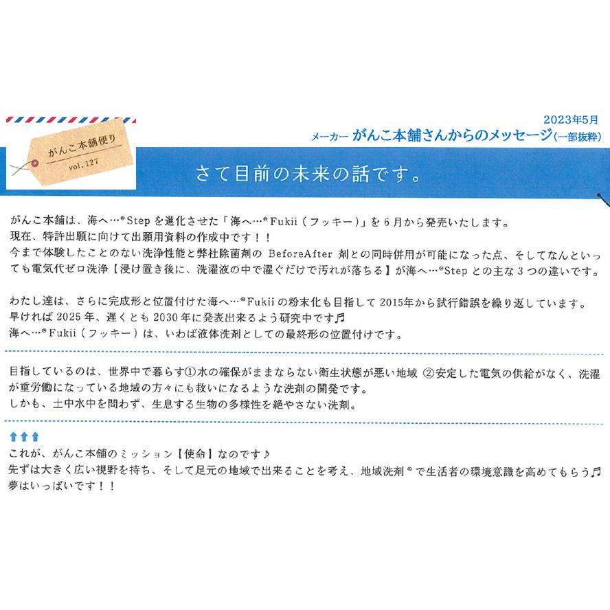 new☆ 洗濯用洗剤 海へ…Fukii(フッキー)380g 詰替用 【3袋】〜がんこ本舗〜 すすぎ0ゼロでも使える♪ 柔軟剤不要、ラベンダー精油配合 ＊stepの進化版 :ganko-umi ...