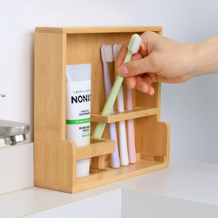 歯ブラシスタンド 家族用 歯ブラシ 歯ブラシ立て 歯ブラシホルダー 収納 歯磨き粉 電動歯ブラシ 洗面所 おしゃれ 竹製 良木工房YOSHIKI YK-HST : 良木工房 Yahoo!店 ...