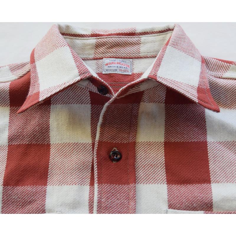 WAREHOUSEウエアハウス 長袖シャツ 3104 FLANNEL SHIRTS(A柄：レッド) ワンウォッシュ2023 : TAKE OFF - 通販 - Yahoo!ショッピング