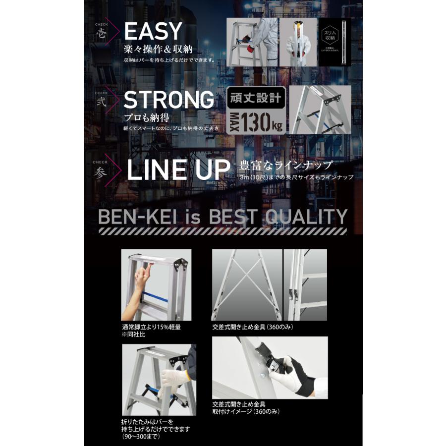 ピカ /Pica 便軽・BENKEI 軽量専用脚立 LM-270 2台セット 9尺 天板高さ：2.56m : 機械と工具のテイクトップ - 通販 - Yahoo!ショッピング