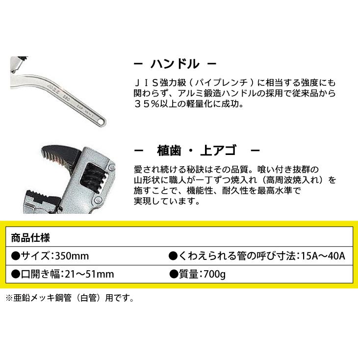 MCC コーナーレンチ アルミ AD CWALAD35 350mm 軽量化 狭所対応 : 機械と工具のテイクトップ - 通販 - Yahoo!ショッピング