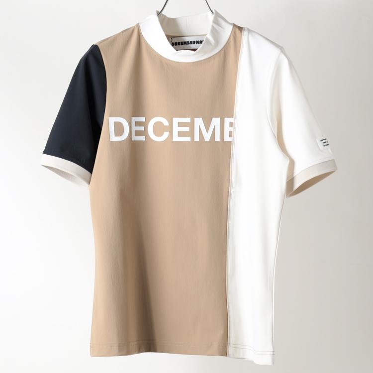 ディセンバーメイ ゴルフ モックシャツ レディース 半袖 ストレッチ 吸汗速乾 UVカット 接触冷感 軽量 無地 ビッグロゴ ゴルフウェア 2-505-0152 DECEMBERMAY ...