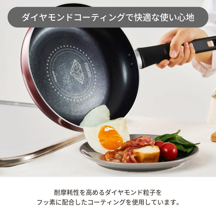 IRIS OHYAMA \おまけ付き／ フライパン 26cm ih ガス アイリスオーヤマ 高耐久4層構造 耐久性 PFOA PFOS 不使用 ダイヤモンドコートパン 単品 買い替え VDI ...