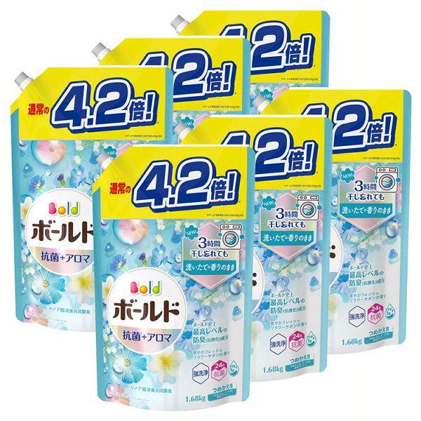 P&G (6個セット)ボールド ジェル 爽やかフレッシュフラワーサボンの香り つめかえ 用 ウルトラジャンボサイズ 1680g P＆G (D) : ラクチーナ Yahoo!店 - 通販 ...