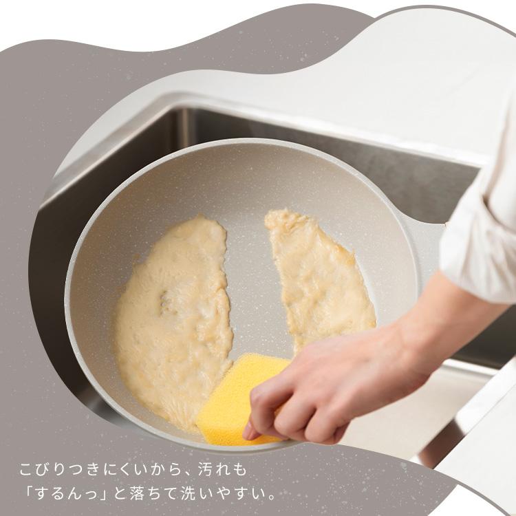 IRIS OHYAMA フライパン 24cm ih ガス火 アイリスオーヤマ 白 軽量 おしゃれ ホワイト かわいい 韓国風 PFOA PFOS フリー ナチュかる NTL-F24 ...