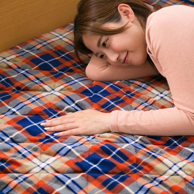 fondanフランネル敷きパッド(チェック) セミダブル FDSK-12205-054 同色2枚セット クリアグローブ : ラクチーナ Yahoo!店 - 通販 - Yahoo!ショッピング