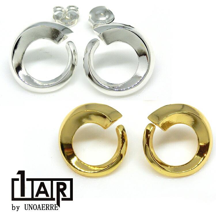UNOAERRE ピアス ウノアエレ 1AR by 28585 K18 YGコーティング サークル スタッド イタリア ファンシー 丸 円 ...