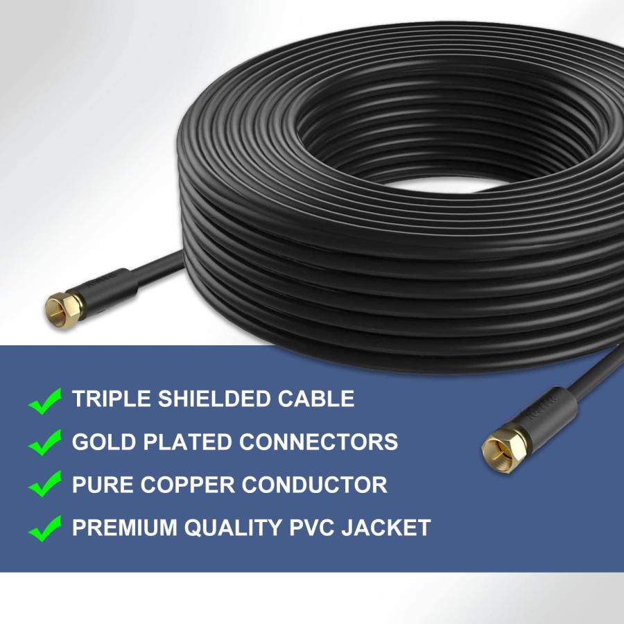 Postta アンテナケーブル 30M 同軸ケーブル S-5C-FB（RG6) 4K8K 地デジ・BS・CS・CATV放送対応 金メッキプラグ F型プ : たま実屋商店 - 通販 ...