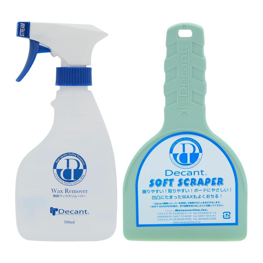 DECANT(デキャント) サーフィン ワックス剥がし セット ワックスリムーバー スプレータイプ 無臭 300ml スクレーパー コーム ...
