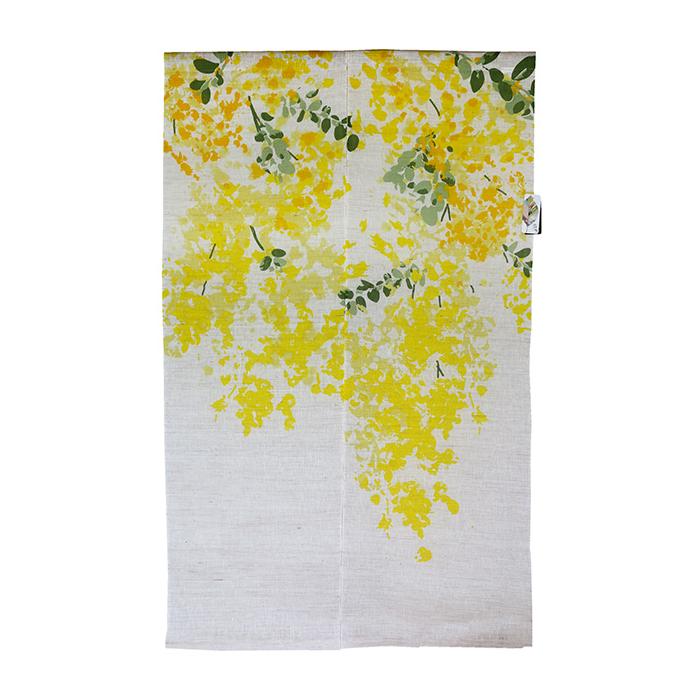 麻のれん 陽だまり ミモザ 暖簾 万葉舎 88cm×150cm 日本製 和インテリア : Tamao - 通販 - Yahoo!ショッピング