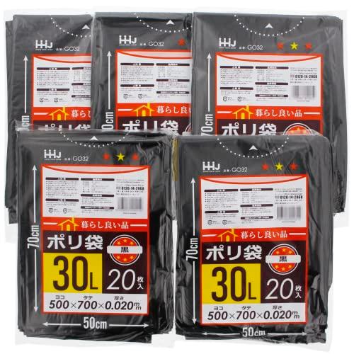 ハウスホールドジャパン ゴミ袋 暮らし良い品 ポリ袋 黒 30L 20枚入×5個セット GO32-5 : li8e694ac8e3 : たまり堂 - 通販 - Yahoo!ショッピング