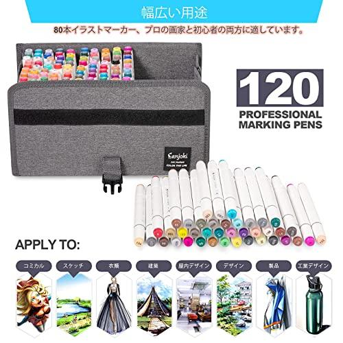 Sanjoki 120本119色 マーカーペン やわらかい筆 コミック用 画材 筆タイプ イラストマーカー キャリングケース付き : たまり堂 ...