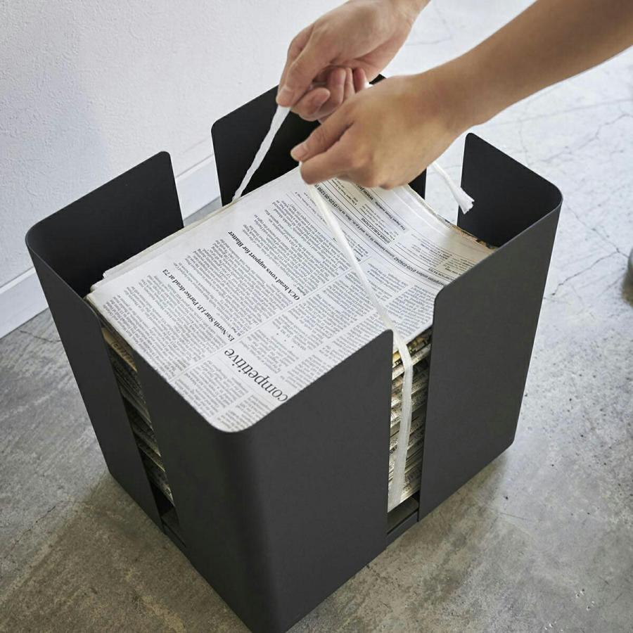 tower 新聞紙 ラック 収納 キャスター付きニューズラック タワー 山崎実業 yamazaki そのまま結束できる ブラック ホワイト 4763 4764 : ハンガー&インテリア ...