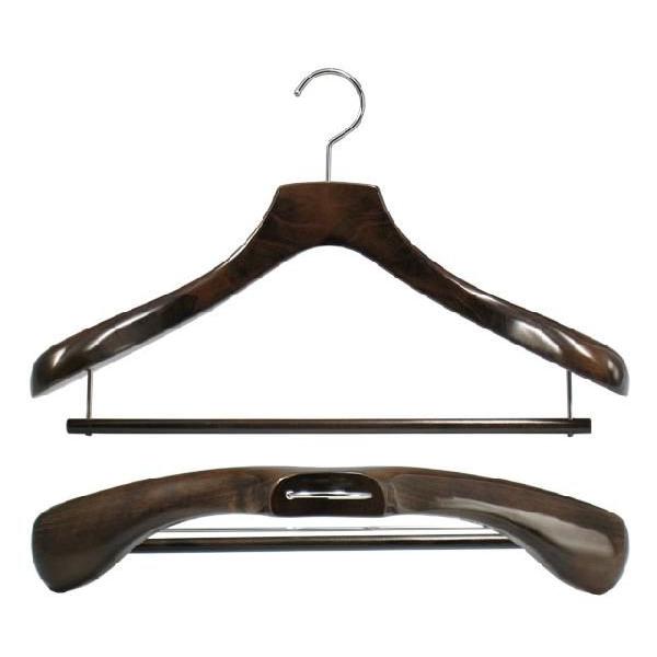 203SB 木製スーツハンガー スモークブラウン塗装 ツヤ有り メンズサイズ 中田工芸 ハンガー 木製 国産 収納ハンガー 業務用 おしゃれ ...