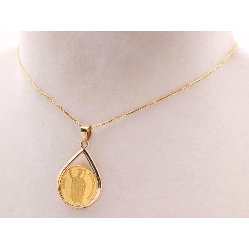ネックレス カメハメハ 24K コイン 金貨 K14YG ペンダント枠 ネックレス カメハメハ 24K コイン 金貨 K14YG ペンダント枠