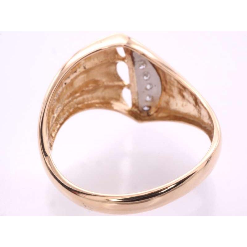 ダイヤ 0.04ct デザイン リング 11号弱 K18YG pt900 イエロー ダイヤ 0.04ct デザイン リング 11号弱 K18YG pt900 イエロー