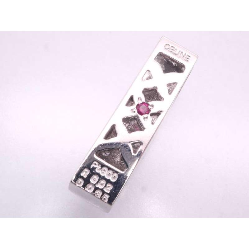 CELINE セリーヌ 美品 ダイヤ 0.35ct 裏に ルビー 0.02ct CELINE セリーヌ 美品 ダイヤ 0.35ct 裏に ルビー 0.02ct