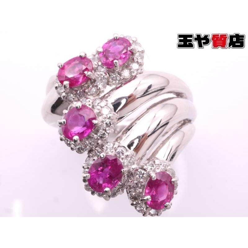ルビー 1.53ct ダイヤ 0.33ct デザイン リング 10.5号 pt900 プラチナ : 親切な 玉や質店 - 通販 - Yahoo!ショッピング
