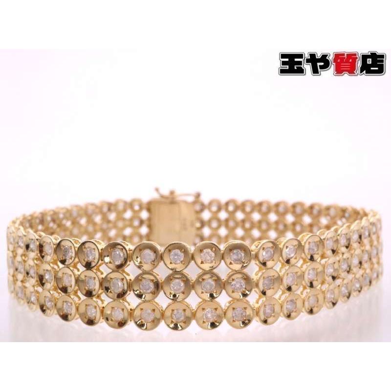 ダイヤ2.82ct デザイン ブレスレット K18YG イエローゴールド : 親切な 玉や質店 - 通販 - Yahoo!ショッピング