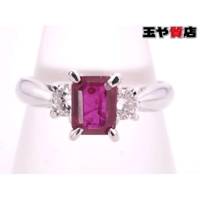 ルビー0.43ct ダイヤ0.16ct デザイン リング14号弱 pt850 プラチナ : 親切な 玉や質店 - 通販 - Yahoo!ショッピング