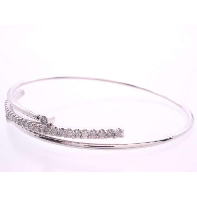 ダイヤ1.00ct デザイン バングル ブレスレット 750 K18WG ホワイトゴールド : 親切な 玉や質店 - 通販 - Yahoo!ショッピング