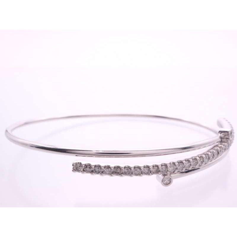 ダイヤ1.00ct デザイン ブレスレット バングル 750 K18WG ホワイトゴールド : a1465 : 親切な 玉や質店 - 通販 - Yahoo!ショッピング