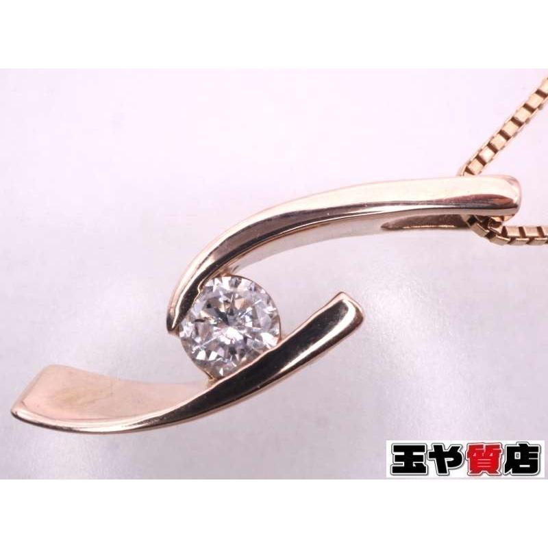 ダイヤ0.25ct デザインペンダント ベネチアンネックレス K18PG ピンクゴールド : 親切な 玉や質店 - 通販 - Yahoo!ショッピング