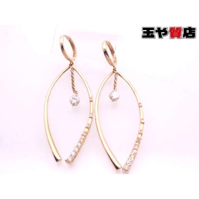 キュービックジルコニア ムービングデザイン ピアス 14K K14YG イエローゴールド : 親切な 玉や質店 - 通販 - Yahoo!ショッピング
