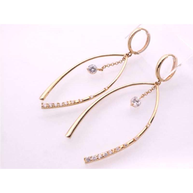 キュービックジルコニア ムービングデザイン ピアス 14K K14YG イエローゴールド : 親切な 玉や質店 - 通販 - Yahoo!ショッピング