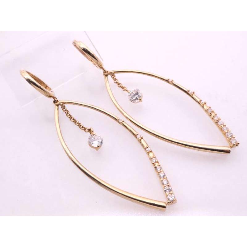 キュービックジルコニア ムービングデザイン ピアス 14K K14YG イエローゴールド : 親切な 玉や質店 - 通販 - Yahoo!ショッピング