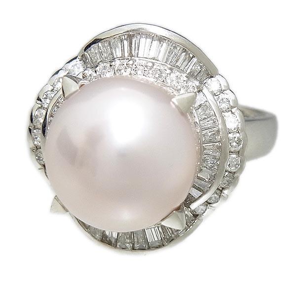 Pt900 南洋真珠指輪 13.3mm パール・ダイヤファッションリング D:1.335ct/17.2g/19号 : 有限会社玉屋質店 - 通販 - Yahoo!ショッピング