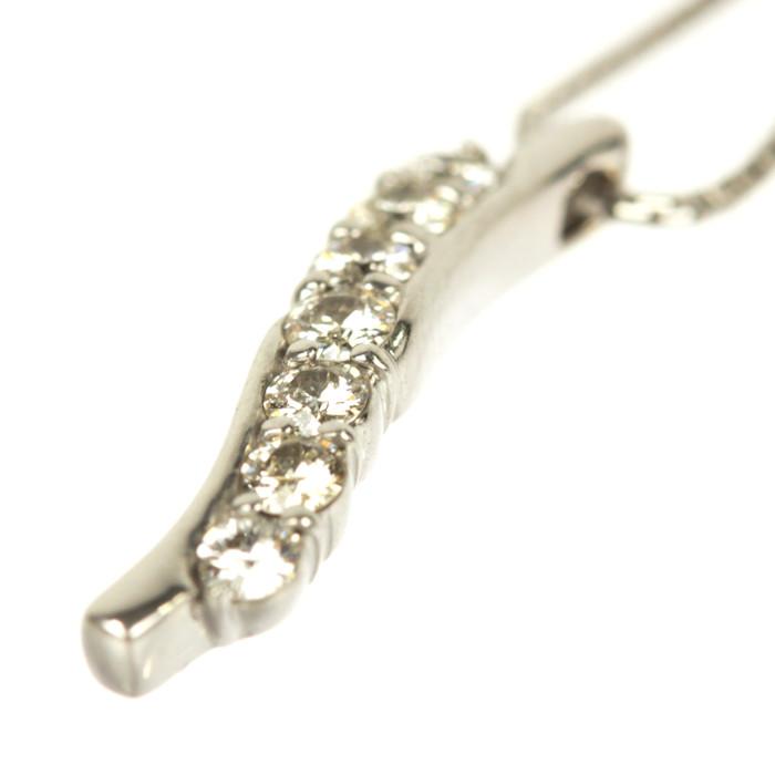 ダイヤモンド 0.21ct ネックレス 7粒 K18WG ホワイトゴールド 全長約44cm 流線 19976 : 19976 : たまや質店 - 通販 - Yahoo!ショッピング