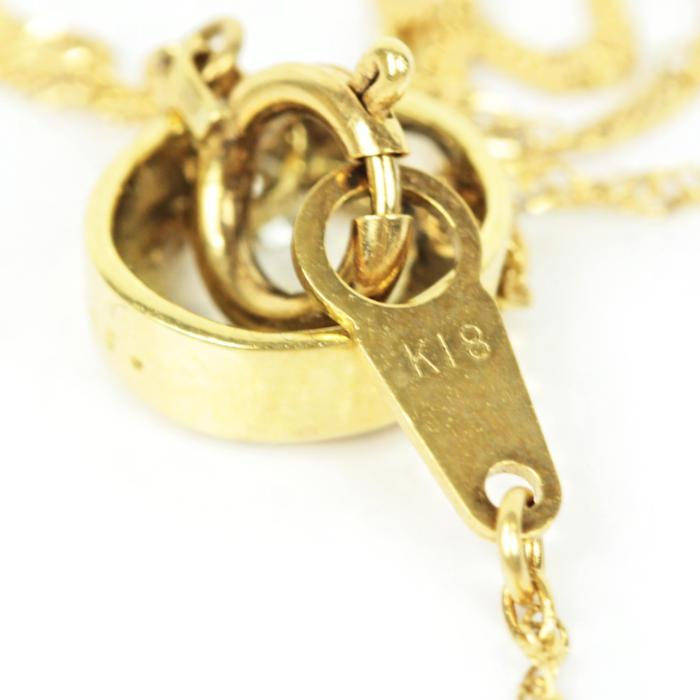 三日月 モチーフ 0.1ct ダイヤモンド K18 18金 ゴールド ネックレス 全長約40cm 20286 : たまや質店 - 通販 ...