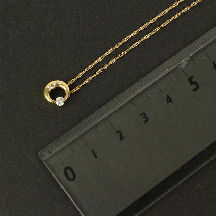 三日月 モチーフ 0.1ct ダイヤモンド K18 18金 ゴールド ネックレス 全長約40cm 20286 : たまや質店 - 通販 ...