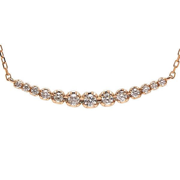 K18PG カーブデザインネックレス 約42cm ダイヤモンド 0.31ct 約2.3g 18金 ピンクゴールド 20294 : たまや質店 ...