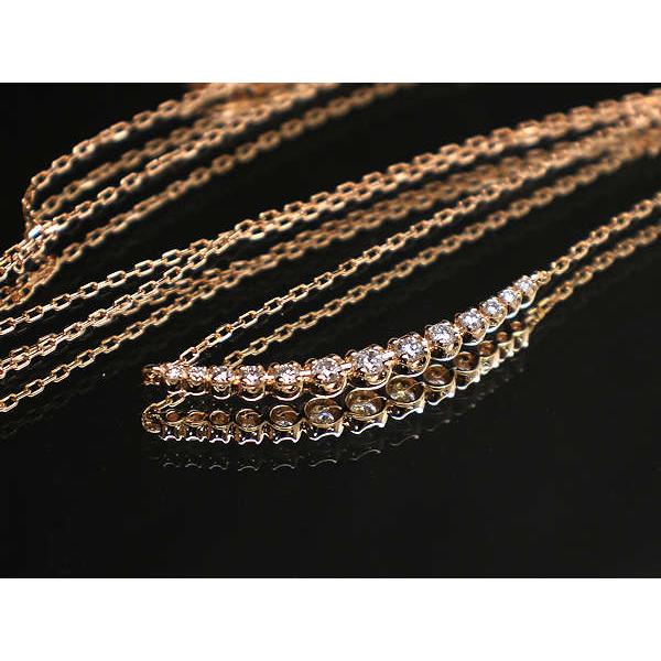 K18PG カーブデザインネックレス 約42cm ダイヤモンド 0.31ct 約2.3g 18金 ピンクゴールド 20294 : たまや質店 ...