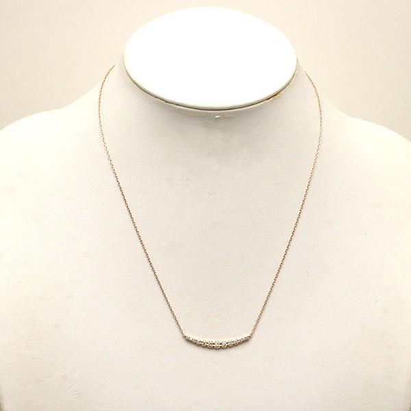 K18PG カーブデザインネックレス 約42cm ダイヤモンド 0.31ct 約2.3g 18金 ピンクゴールド 20294 : たまや質店 ...